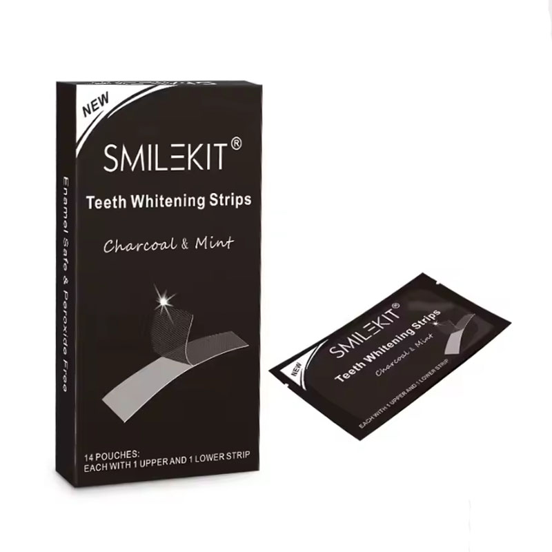 چسب سفید کننده دندان اسمایل کیت مدل ذغالی Smilekit Charcoal Mint Teeth ...
